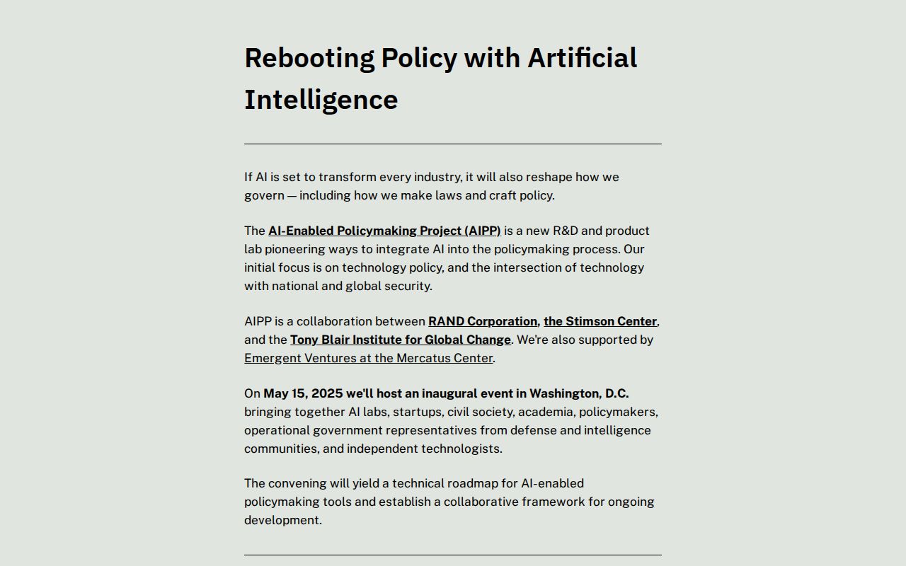 AI-Enabled Policymaking Project
